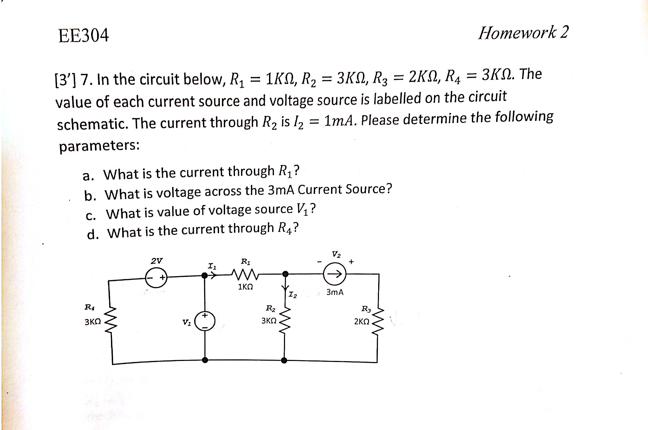 Solved In the circuit below, R_1 = 1k Ohm, R_2 = 3 k | Chegg.com