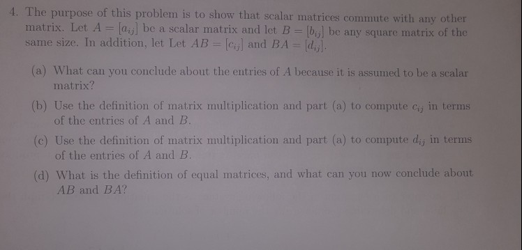 Solved purpose of this problem is to show that scalar | Chegg.com