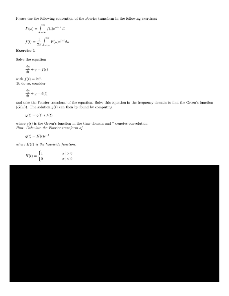 Solved Please use the following convention of the Fourier | Chegg.com