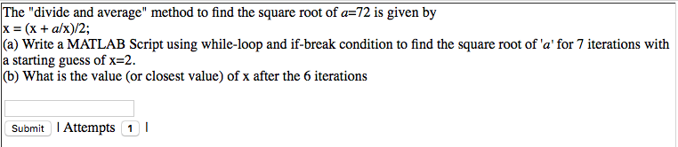 Solved The "divide and average" method to find the square | Chegg.com