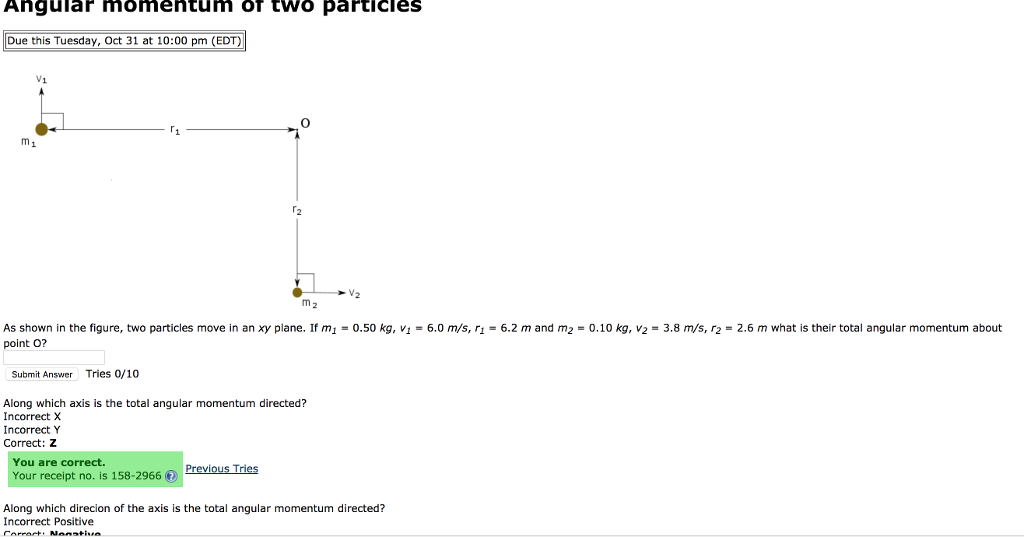 Solved Angular momehtum of two particles Due this Tuesday, | Chegg.com