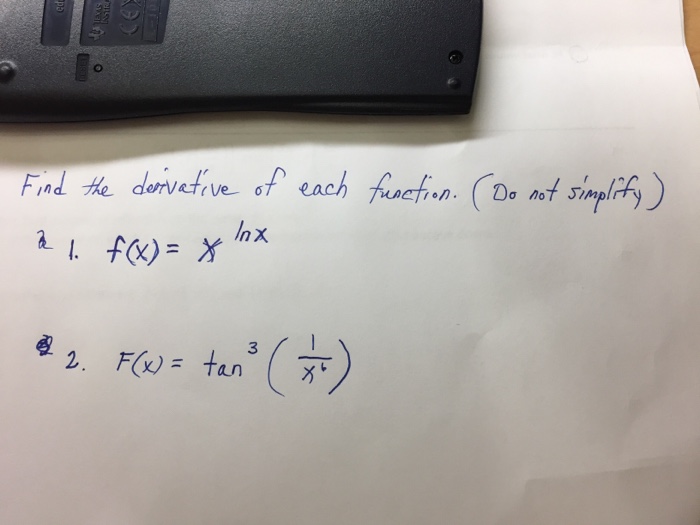 Solved Find the derivative of each function (Do not | Chegg.com