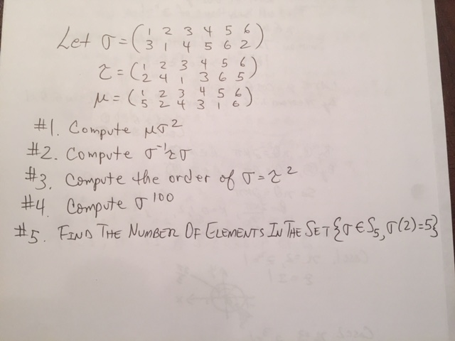Solved Let sigma = (1 2 3 4 5 6 3 1 4 5 6 2) | Chegg.com