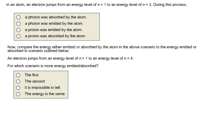 Solved In an atom, an electron jumps from an energy level of | Chegg.com