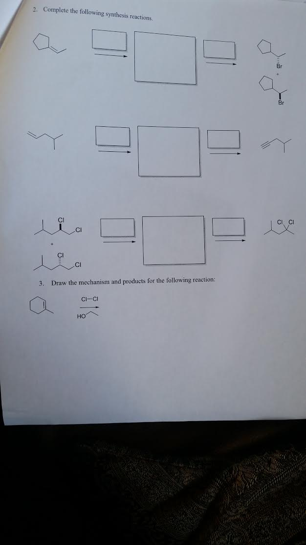 Solved Complete the following synthesis reactions. Draw the | Chegg.com
