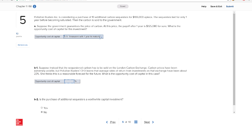 Solved Chapter 1 HW G Help Save& Exit Submit Smedd 5 | Chegg.com