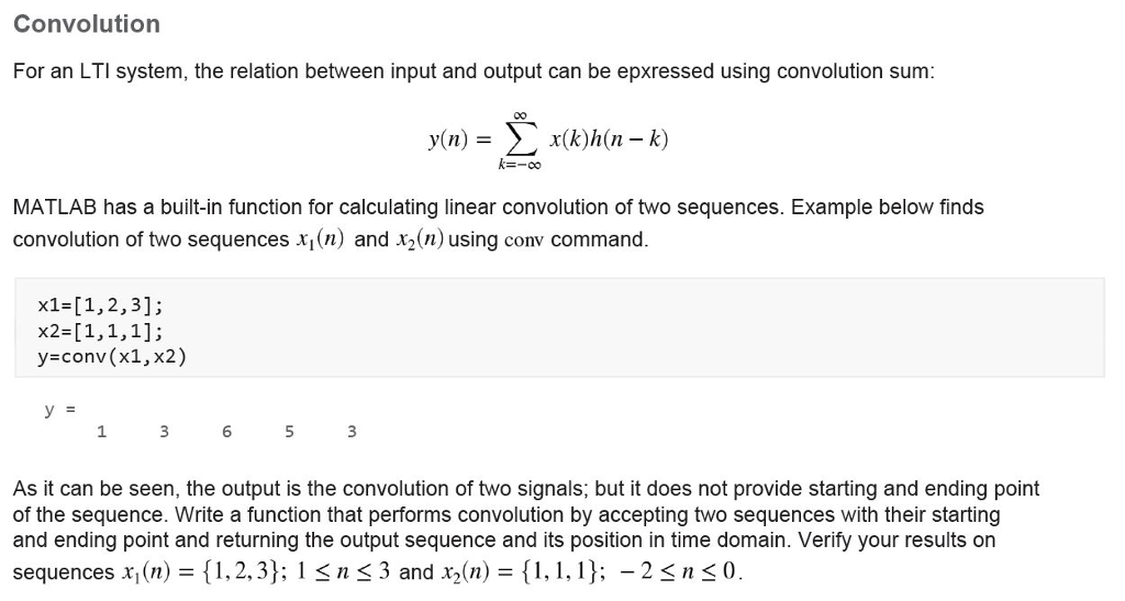 Solved Convolution For An Lti System The Relation Between 5879