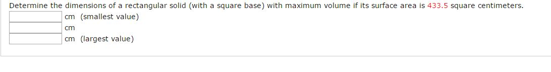 Solved Determine the dimensions of a rectangular solid (with | Chegg.com