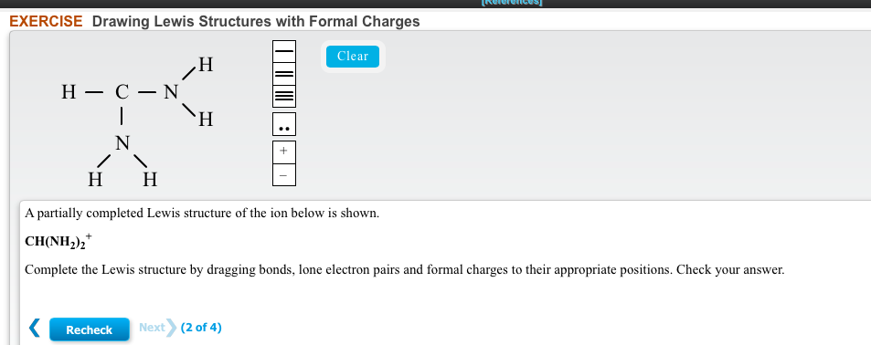 Solved EXERCISE Drawing Lewis Structures with Formal Charges | Chegg.com