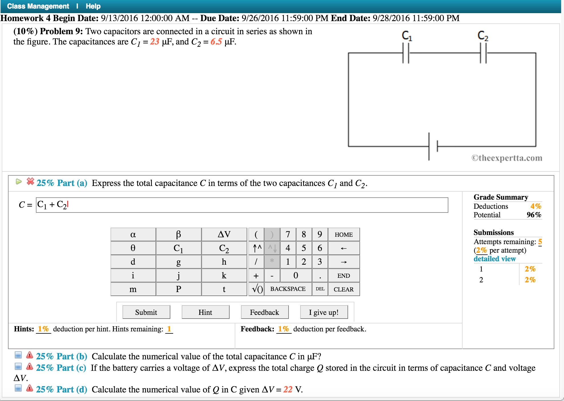 Solved Class Management I Help Homework 4 Begin Date: | Chegg.com