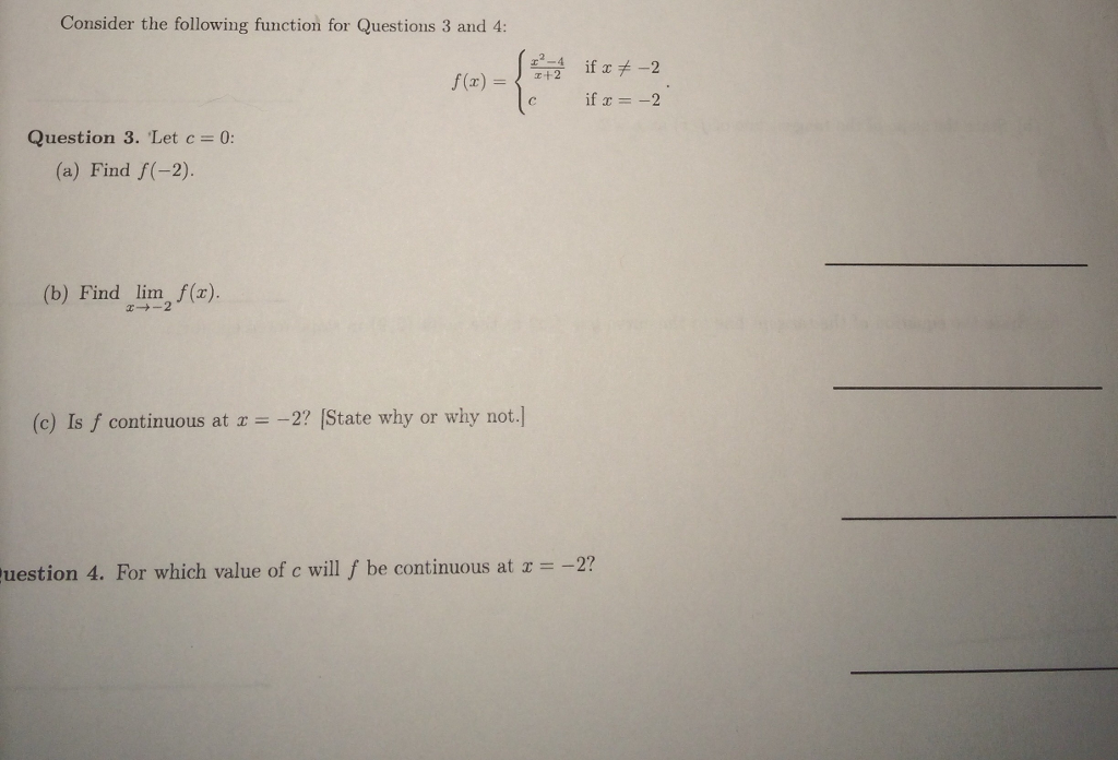 Solved Consider the following function for Questions 3 and | Chegg.com