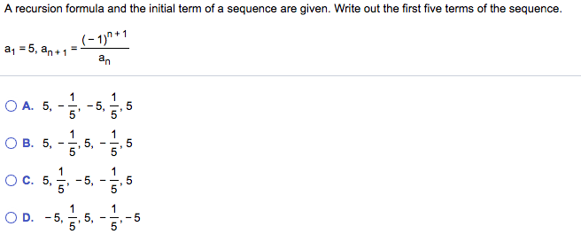 Solved A recursion formula and the initial term of a | Chegg.com