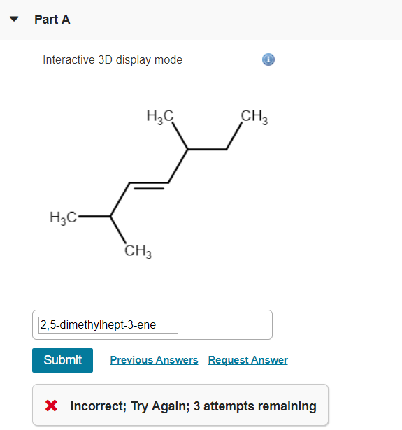 Solved Part A Interactive 3D display mode CH 3 CH3 | Chegg.com