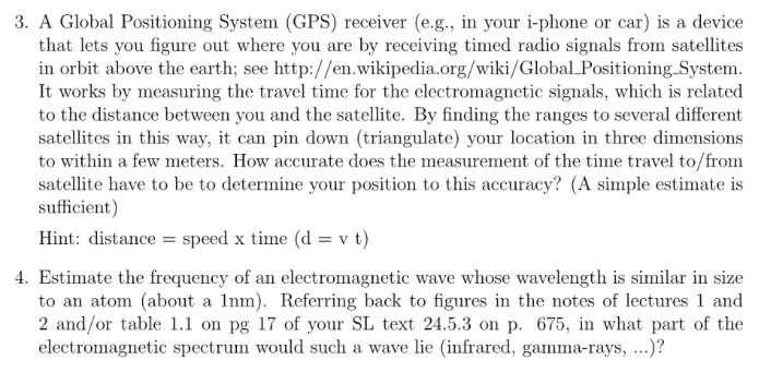 Solved A Global Positioning System (GPS) receiver (e.g., in | Chegg.com