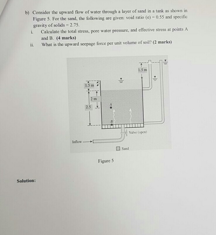 Solved b) Consider the upward flow of water through a layer | Chegg.com