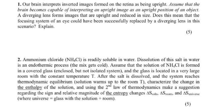Solved Our brain interprets inverted images formed on the | Chegg.com