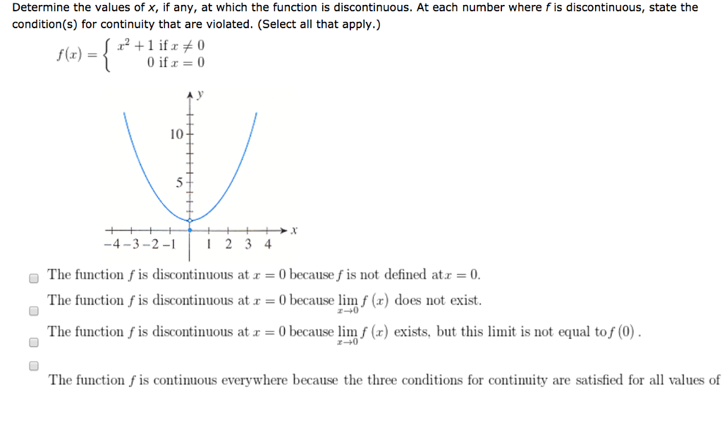 Solved Determine The Values Of X If Any At Which The