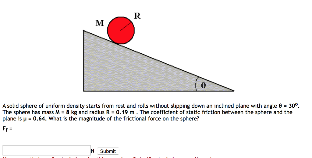 Solved A solid sphere of uniform density starts from rest | Chegg.com