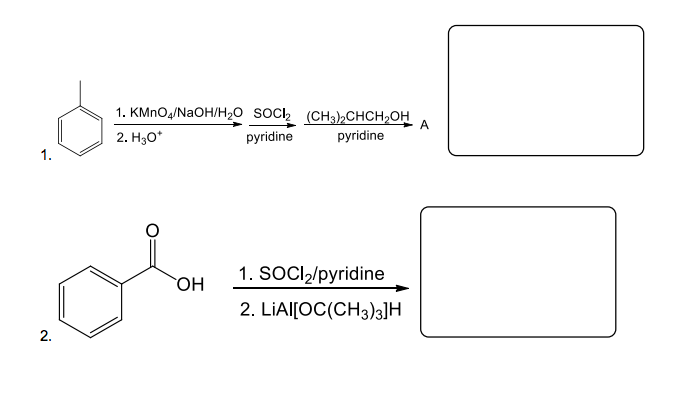 Solved 1. KMnO4/NaOH/H2O SOC2 (CH32CHCH2OH 2. H3o pyridine | Chegg.com