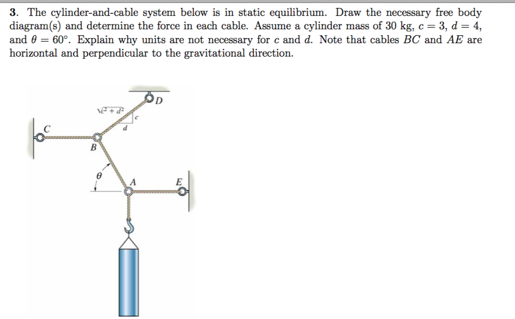 Solved The cylinder-and-cable system below is in static | Chegg.com