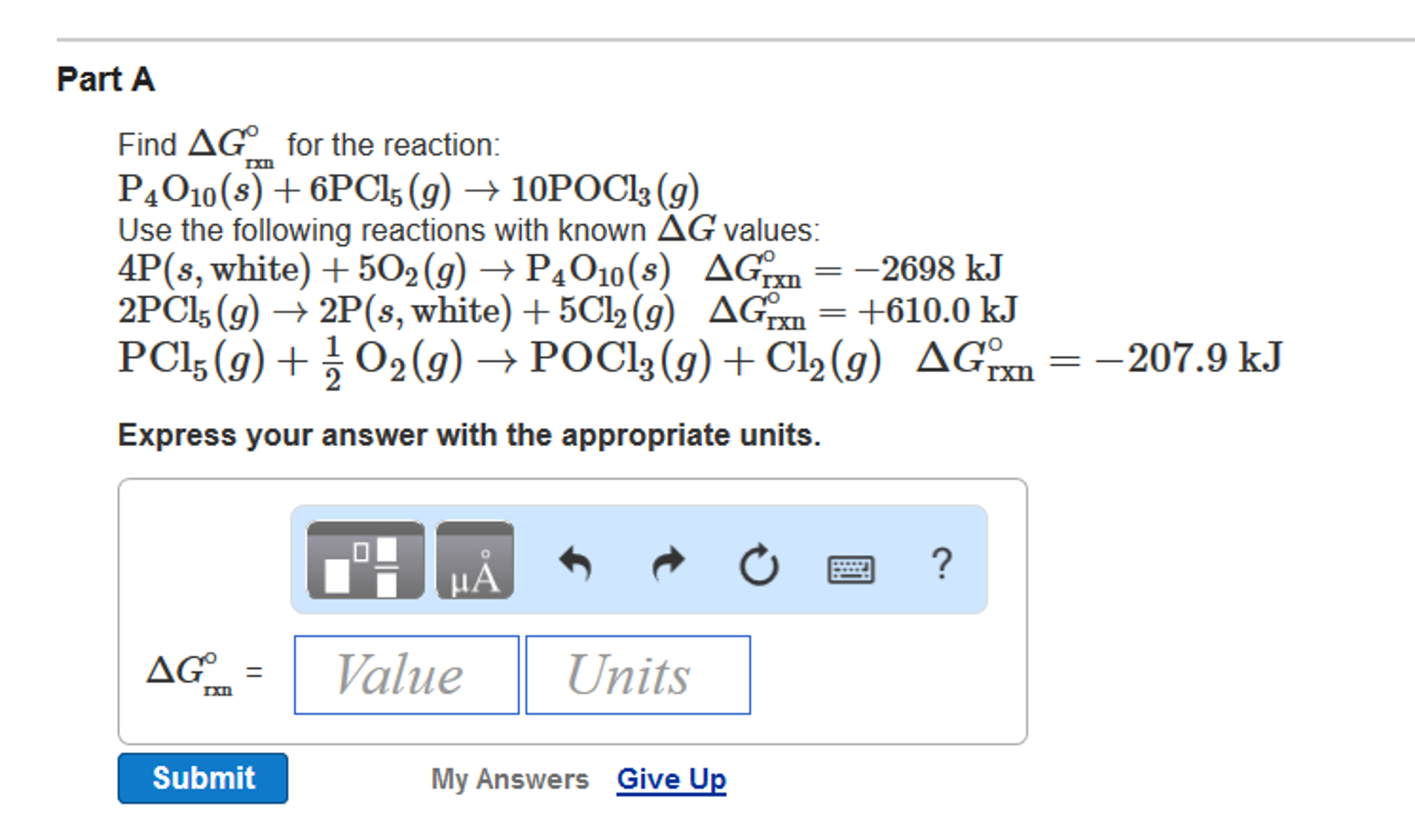 Solved Find delta G^o _rxn for the reaction: Use the | Chegg.com