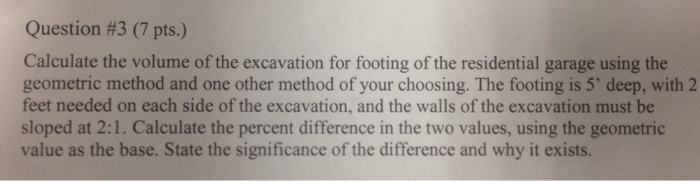Solved Calculate the volume of the excavation for footing of | Chegg.com