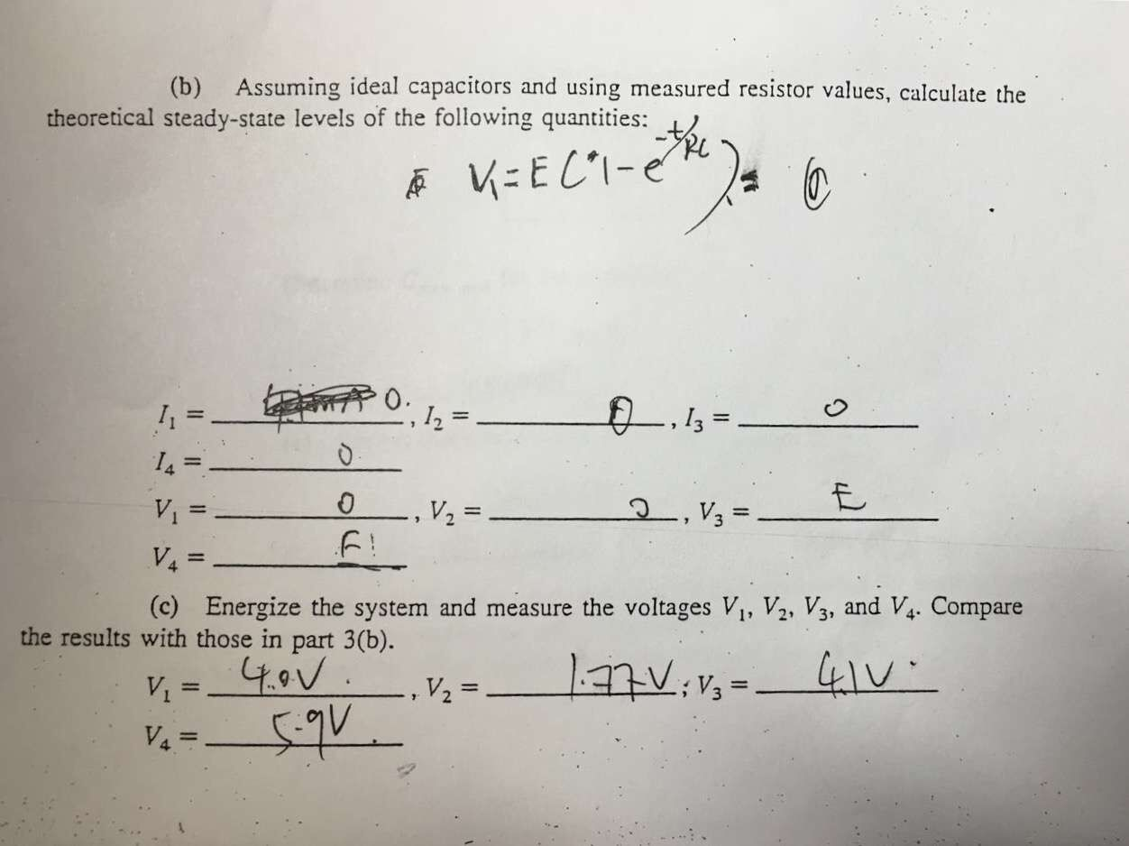 Solved Part 3 Series-Parallel R-C dc Network (a) Construct | Chegg.com