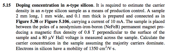 Solved Doping concentration in n-type silicon. It is | Chegg.com