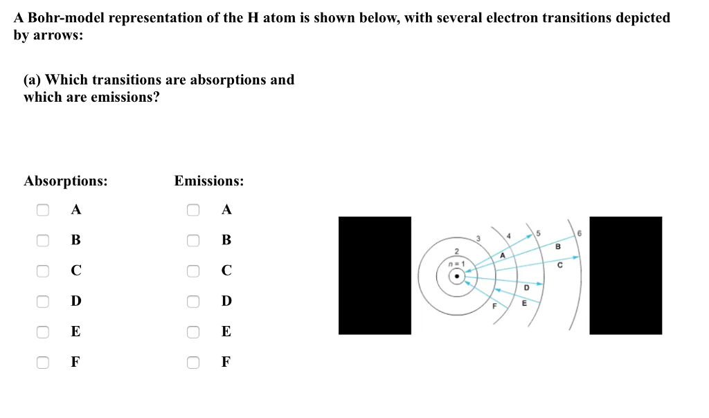 Solved A Bohr-model representation of the H atom is shown | Chegg.com
