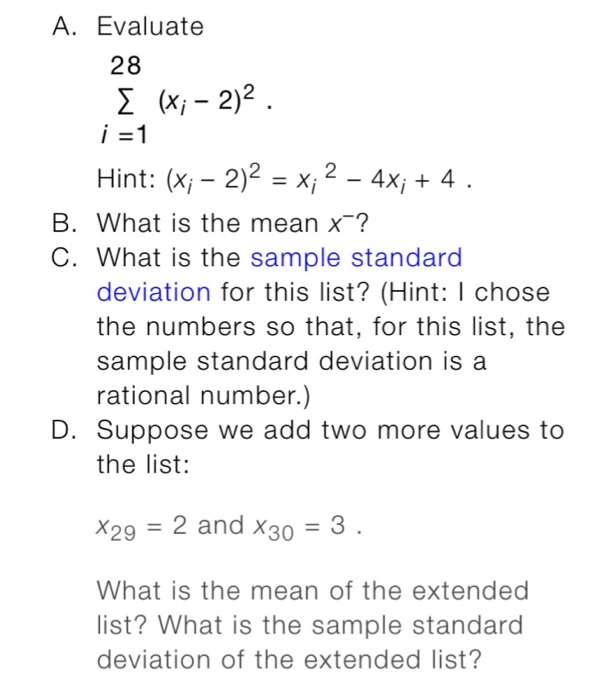 Solved Suppose that x\,..., X28 is a list of twenty eight | Chegg.com