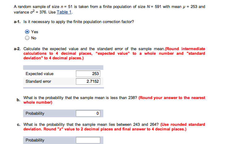 Solved A random sample of size n = 51 is taken from a finite | Chegg.com