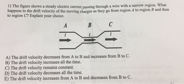 Solved 1) The figure shows a steady electric current passing | Chegg.com