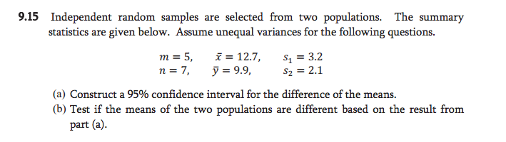 Solved Independent random samples are selected from two | Chegg.com