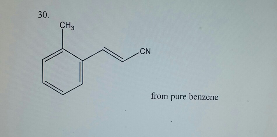 Solved 30 CH3 CN from pure benzene | Chegg.com