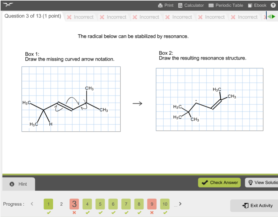 Solved The radical below can be stabilized by resonance. | Chegg.com