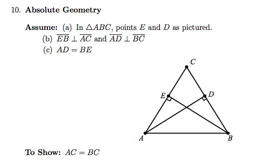 Solved 9. Absolute Geometry Assume: s in the interior of | Chegg.com