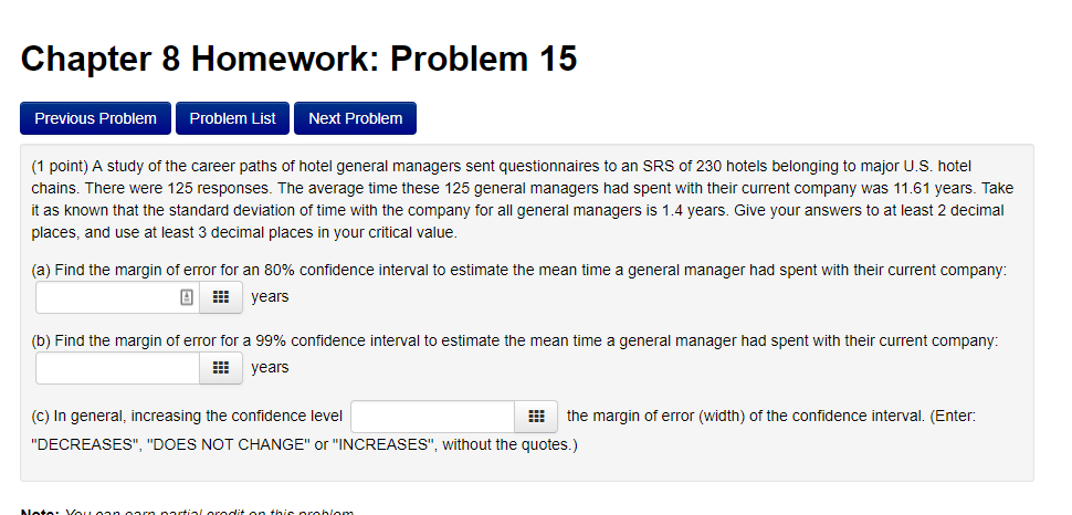 Solved Chapter 8 Homework Problem 15 Previous Problem 2316