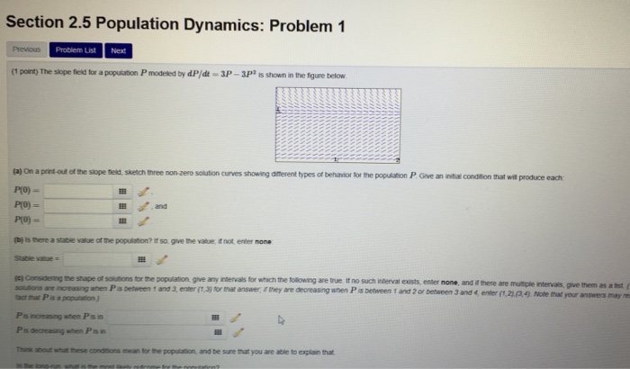 Solved Section 2 5 Population Dynamics Problem 1 Problem