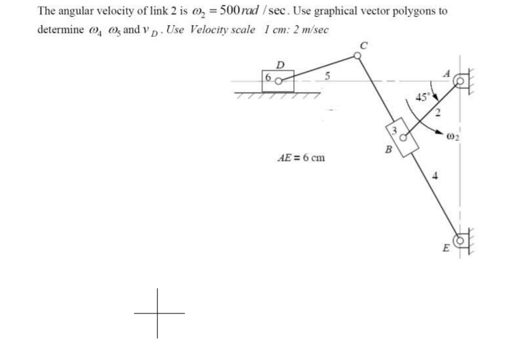 The angular velocity of link 2 is omega_2 = 500 | Chegg.com