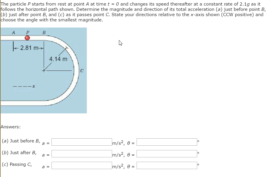 Solved The particle P starts from rest at point A at time t | Chegg.com