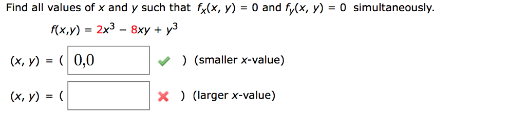 Solved Find All Values Of X And Y Such That从x Y 0 And Fy
