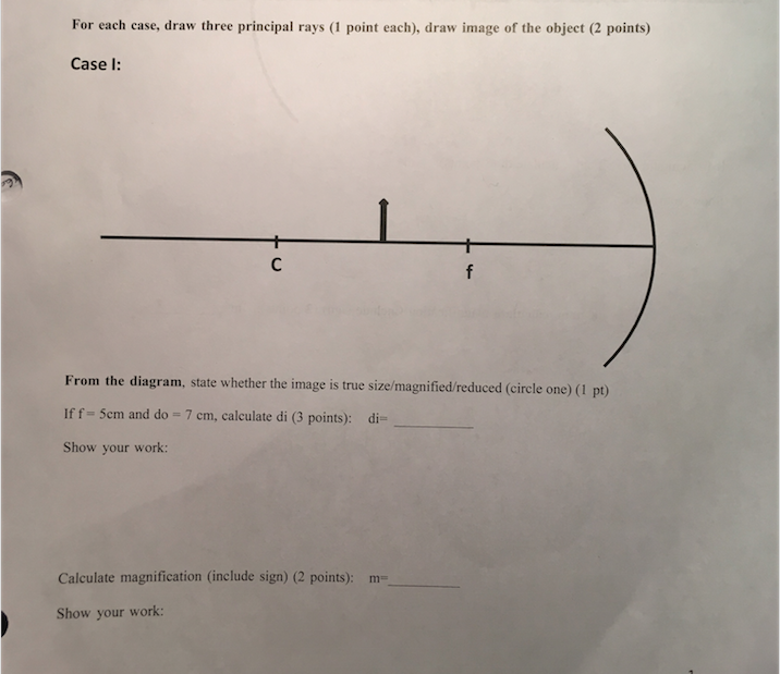 Solved For each case, draw three principal rays (1 point | Chegg.com