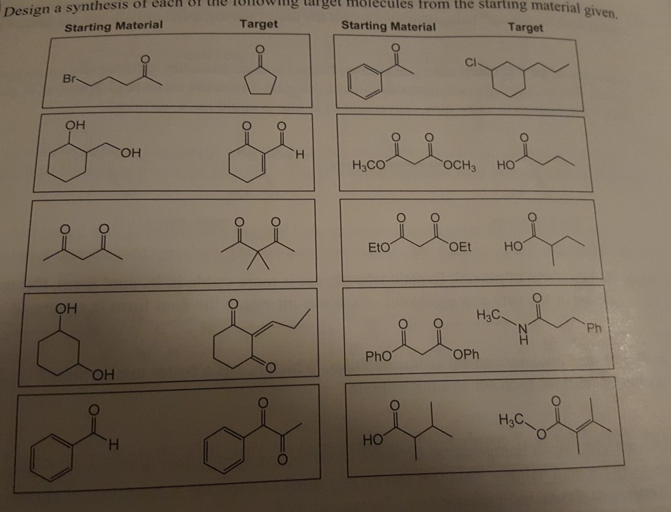 Solved Design a synthesis ofr each oi the ionowmg target | Chegg.com