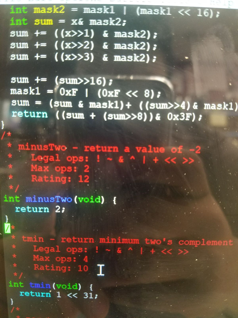 Solved tmin-return minimum two's compleme Legal ops:!&