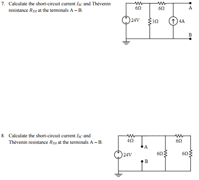 Solved Calculate the short-circuit current l_SC and Thevenin | Chegg.com