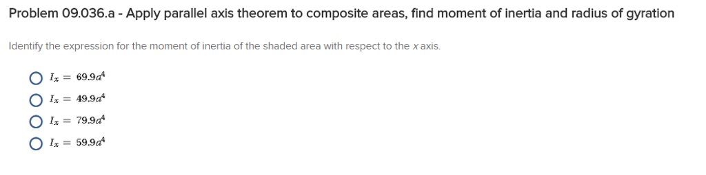 Solved Problem 09.036- Apply parallel axis theorem to | Chegg.com