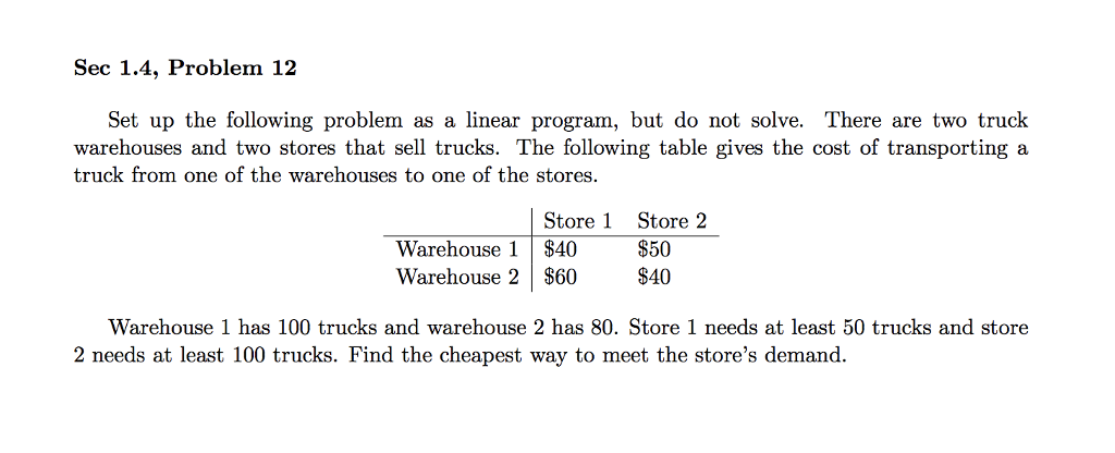 Solved Set up the following problem as a linear program, but | Chegg.com