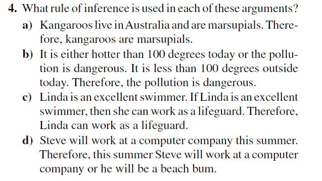 Solved 4. What rule of inference is used in each of these | Chegg.com