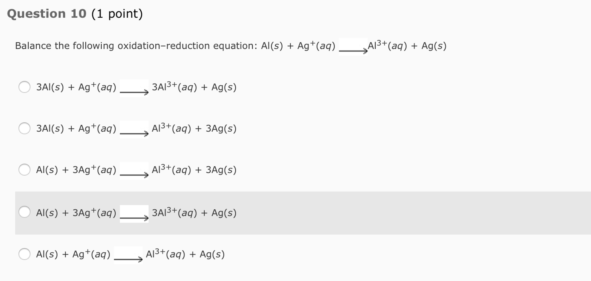 Solved Balance the following oxidation-reduction equation: | Chegg.com