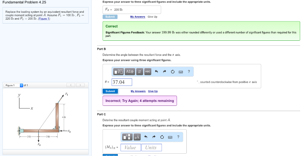 Solved Replace the loading system by an equivalent resultant | Chegg.com